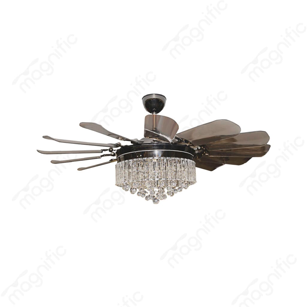 Grace - 52" Crystal Fan with Openable Blades Design