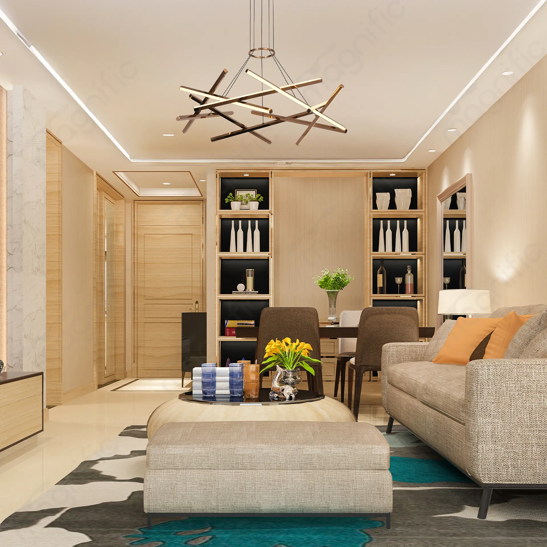 Large Modern Ceiling Light with LED (MHL-142)