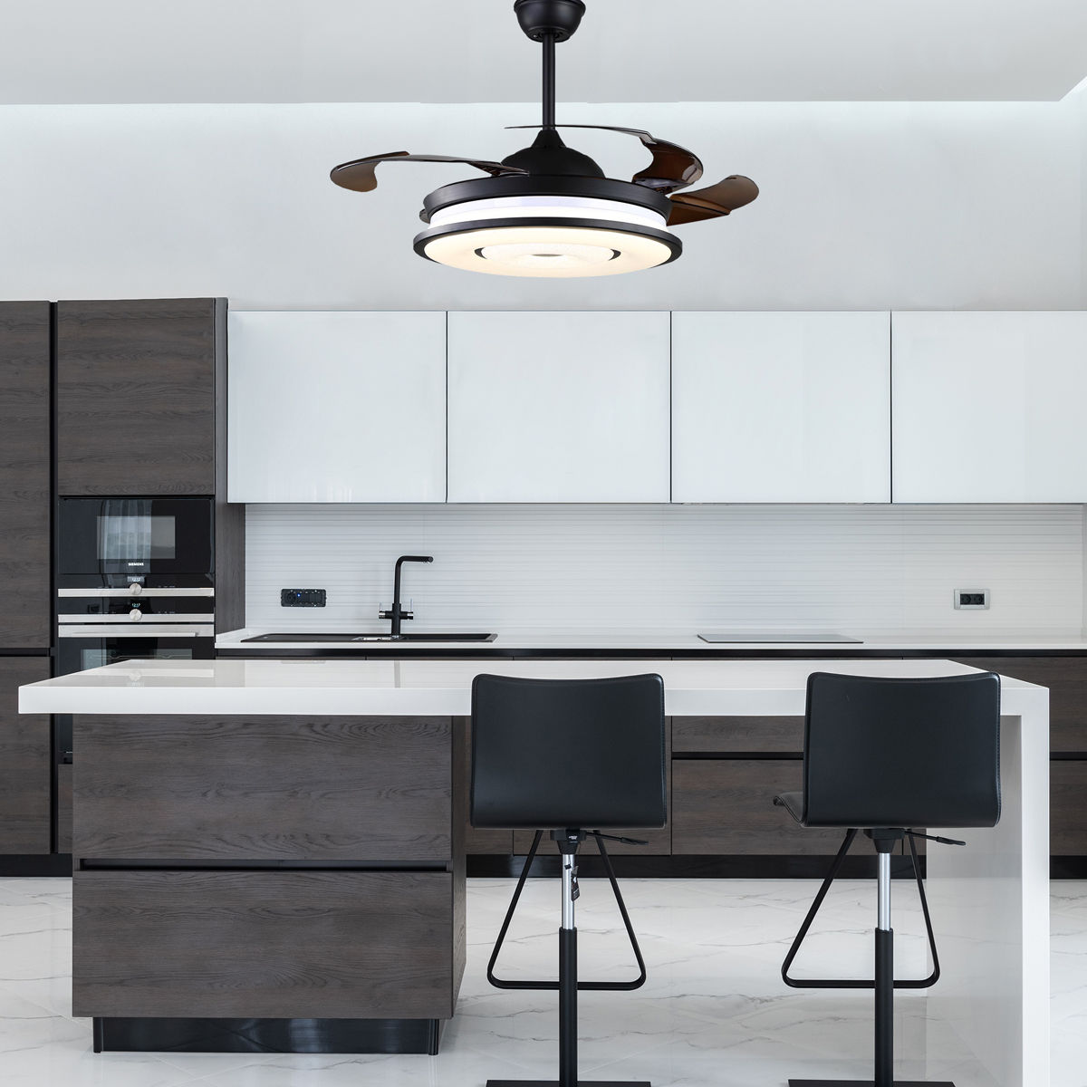 Sparkle - Retractable Chandelier Fan | Modern Ceiling Fandelier ...